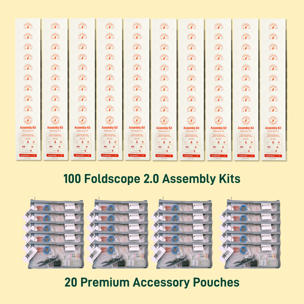 Large Classroom Kit 2.0 (100 Foldscope 2.0 Paper Microscopes ...
